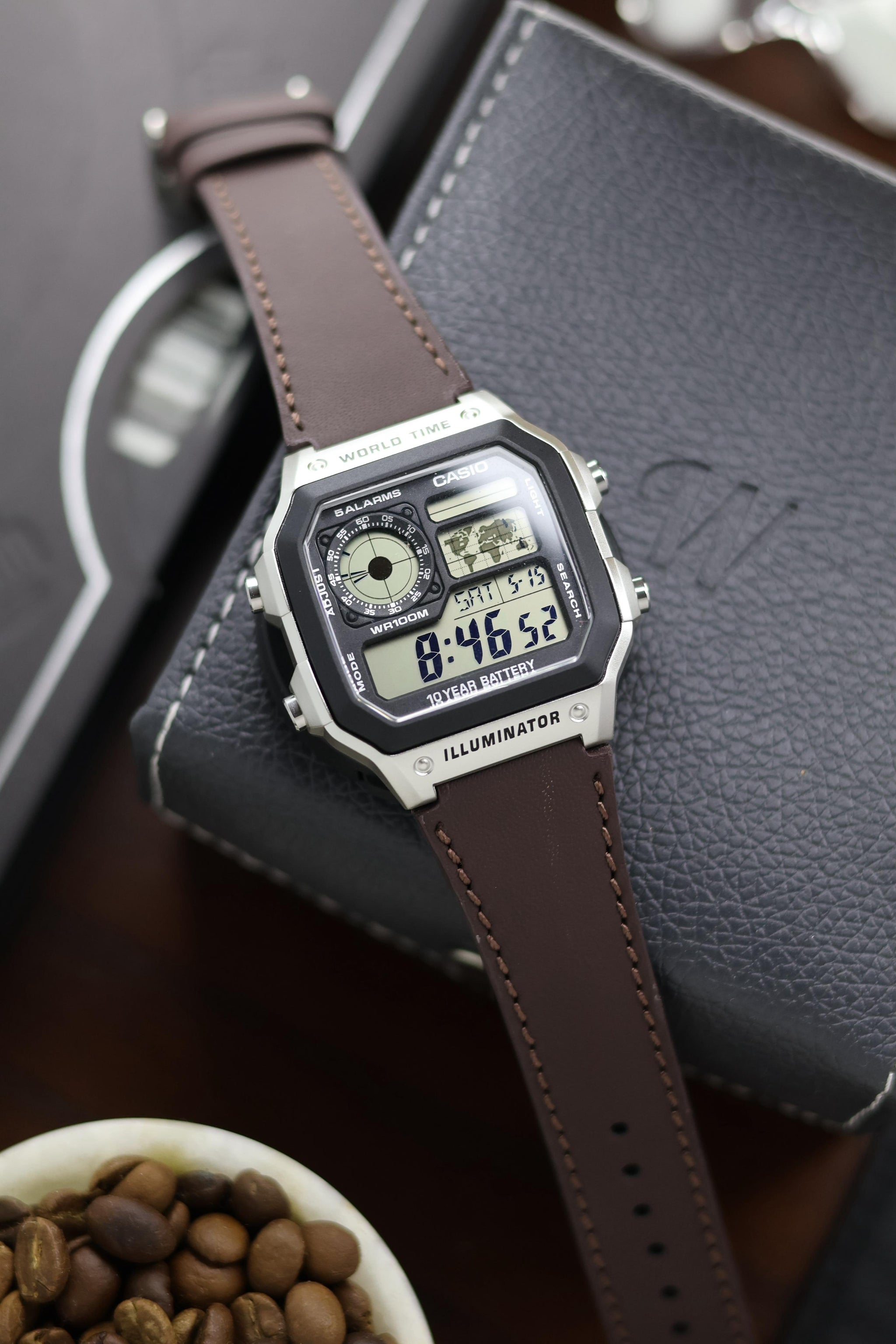 Leather Straps for CASIO AE1200 Series - with FREE Strap Tool ...