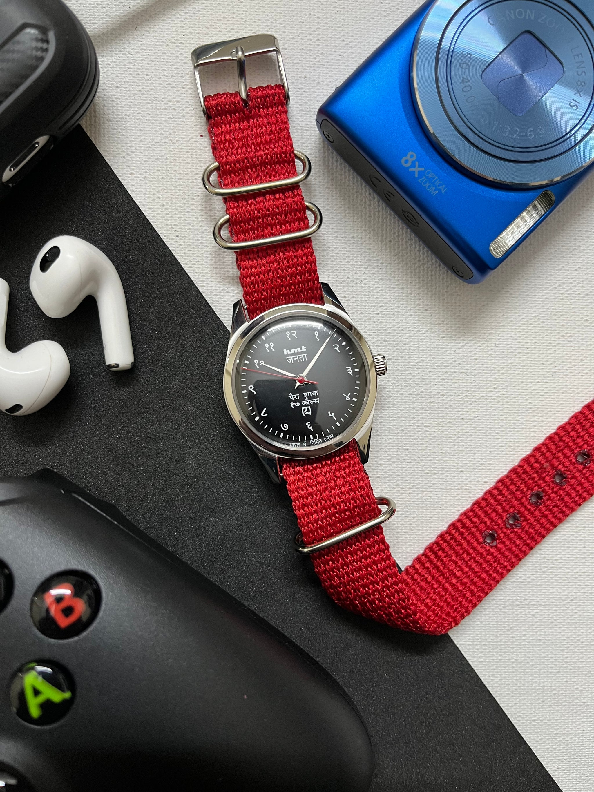 Watchtopia ₹2,500.00 See-through Glass Back Black Croc Leather Strap ...