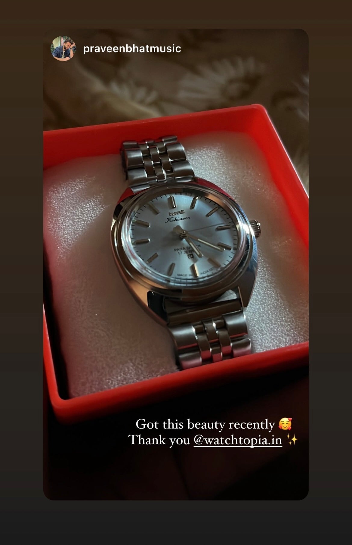 Watchtopia ₹2,500.00 See-through Glass Back Black Croc Leather Strap ...