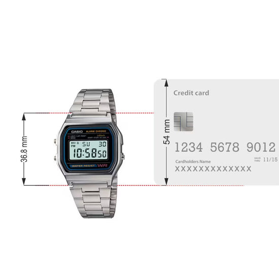 CASIO A158WA-1 Vintage Digital Watch – Chrome Case, Micro-Light ...