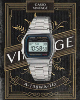 CASIO A158WA-1 Vintage Digital Watch – Chrome Case, Micro-Light ...